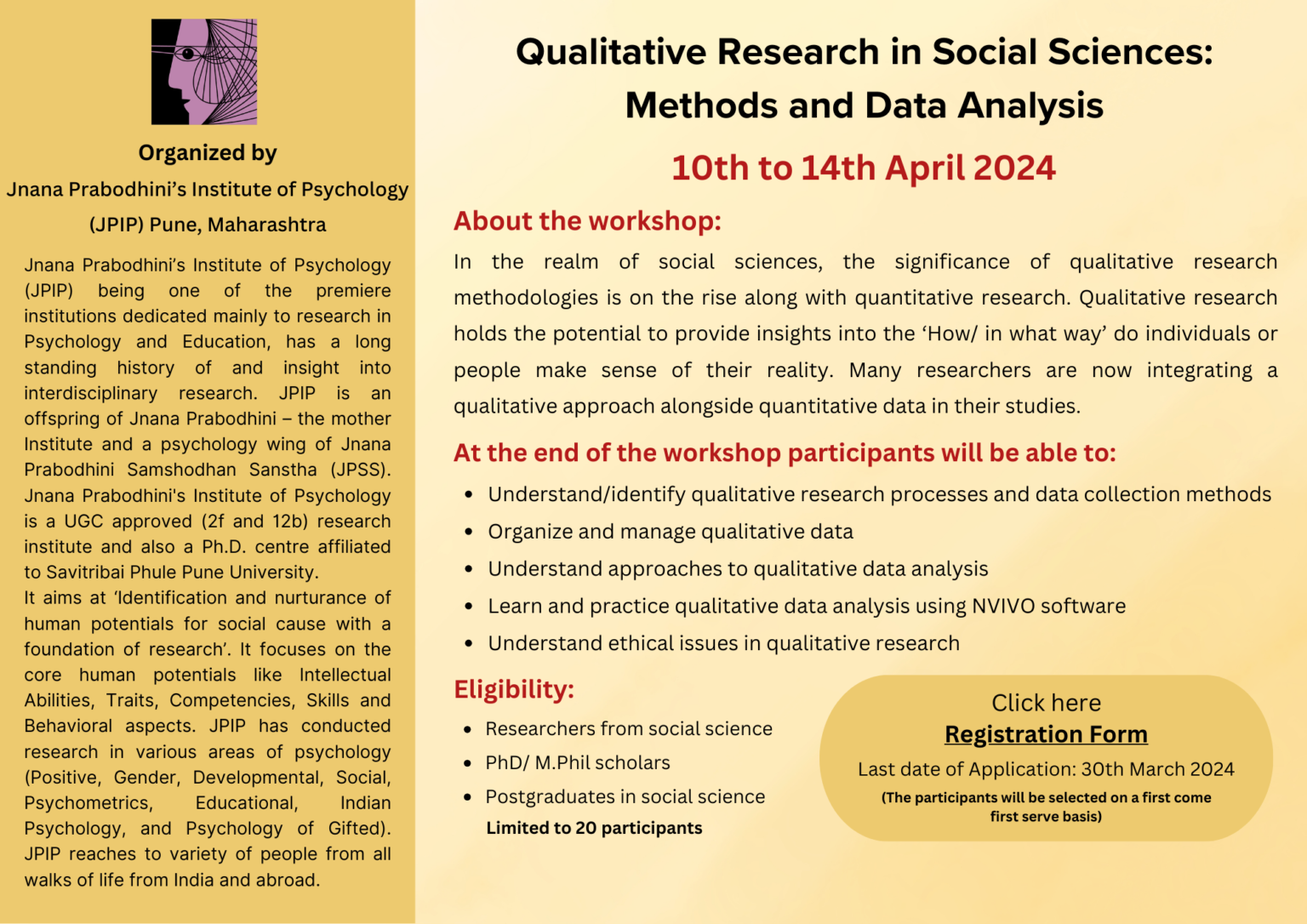 Five Day Workshop on Qualitative Research in Social Sciences – JPIP